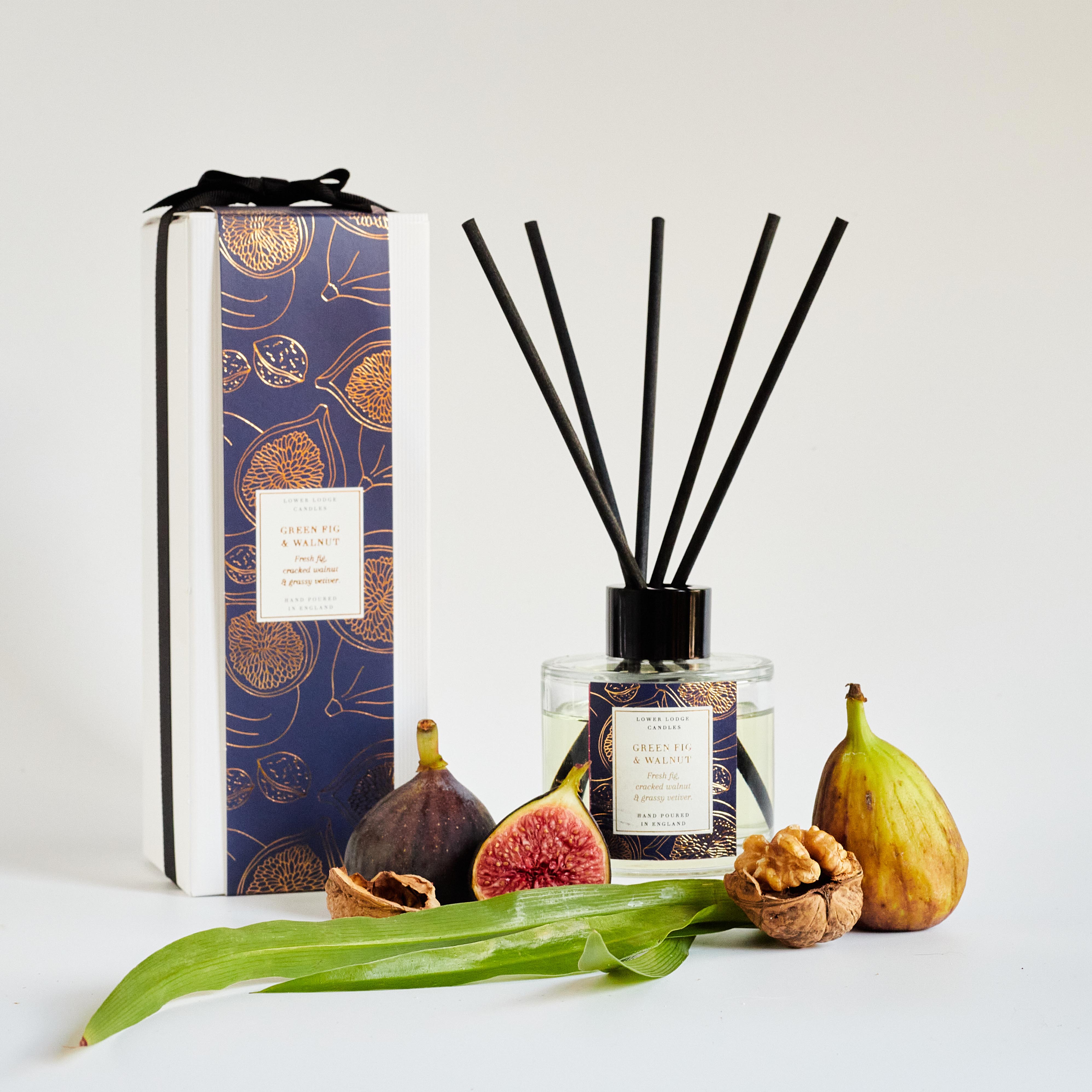 Luxury Reed Diffusers - Green Fig and Walnut Reed Diffuser – Lower Lodge Candles