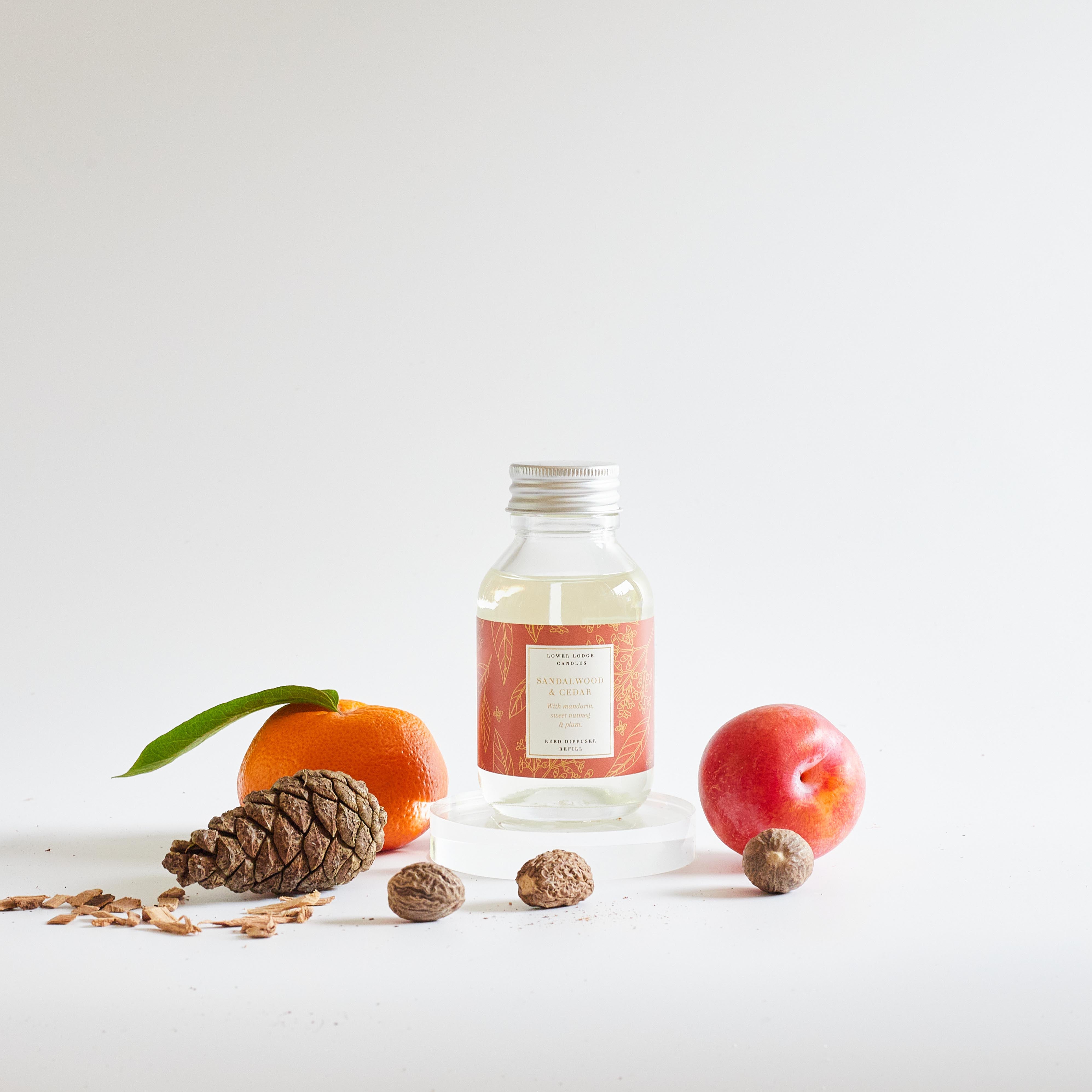 Sandalwood and Cedar Scented Reed Diffuser Refill – Lower Lodge Candles